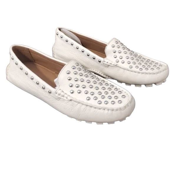 Coach | Shoes | New Coach Arlenechalk Studded Pebble Leather Driving ...
